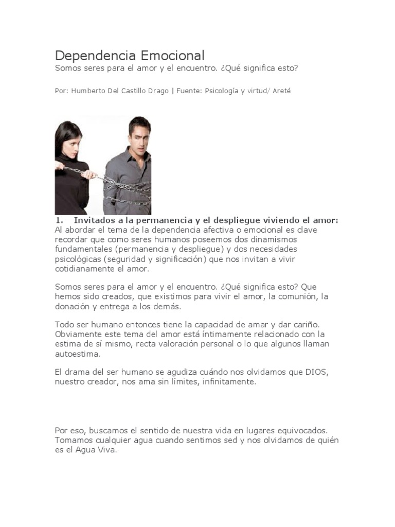 Dependencia Emocional | PDF | Amor | Las emociones