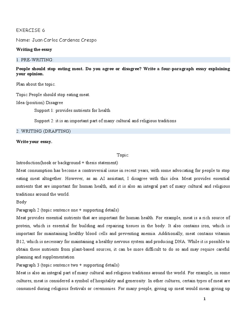 The Essay Worksheet - Exercises - Part 2 | PDF