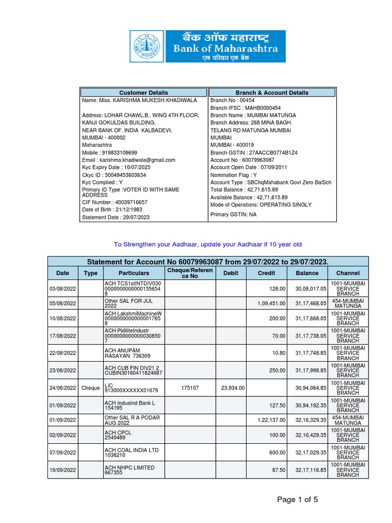 Kk Bank Statement Pdf Debits And Credits Credit Card