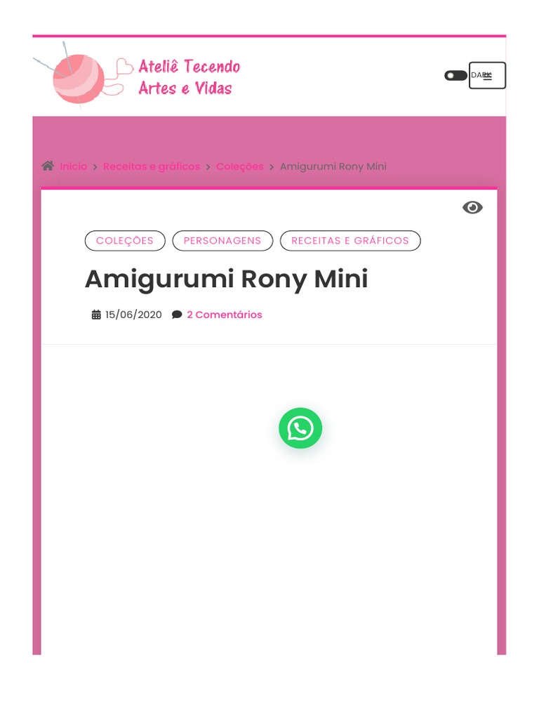 Amigurumi Rony Mini - Tecendo Vidas | PDF