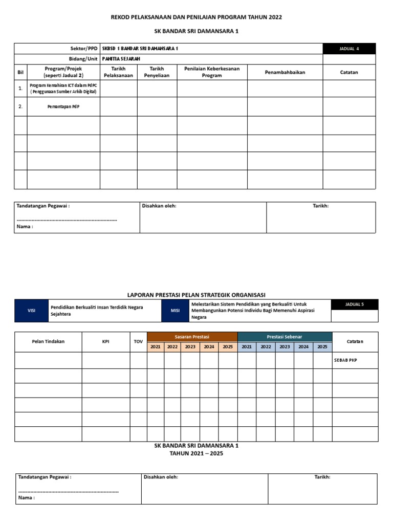 PSO 2021-2025 Jadual 4 Dan 5 | PDF