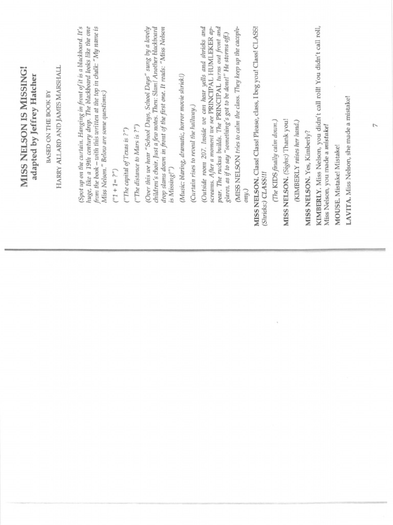 Miss Nelson Is Missing | PDF