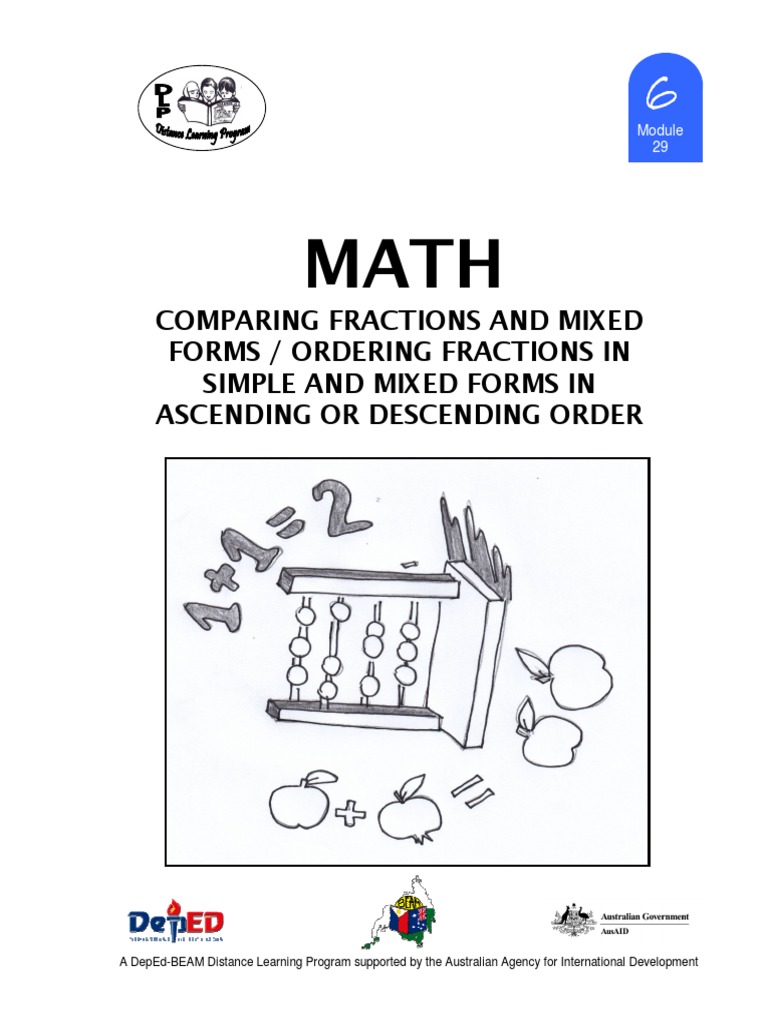 Math 6 DLP 29 - Comparing Fractions and Mixed Forms Ordering Fractions ...