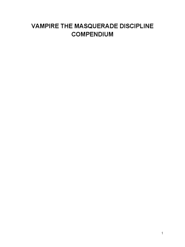 Vampire The Masquerade - Discipline Compendium (A-M) | PDF | Predation | Vampires