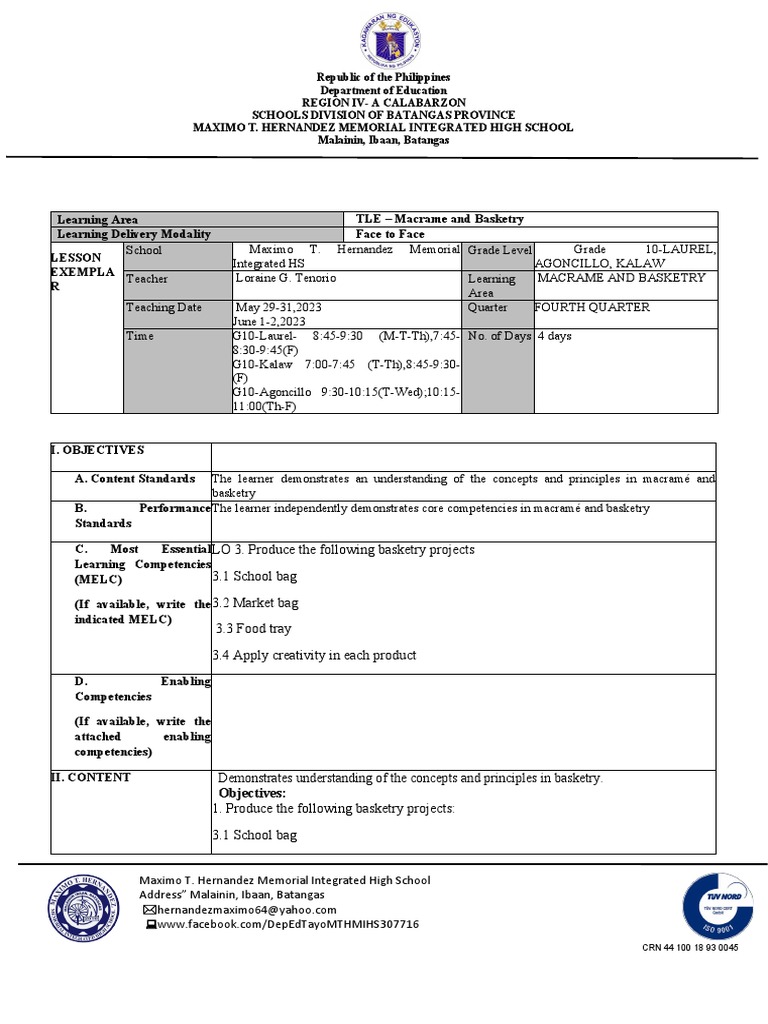 Week 3 5th Quarter Tle 10 | PDF | Learning | Human Communication