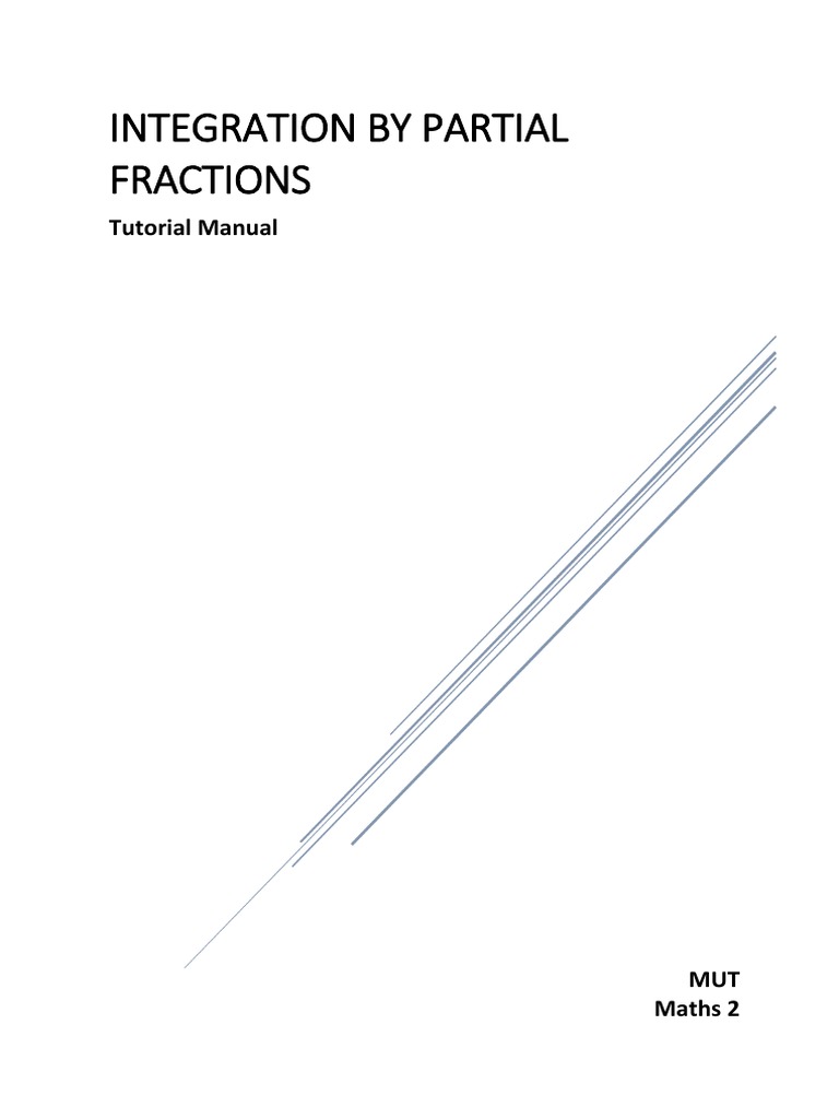 Integration by Partial Fractions | PDF | Numbers | Mathematical Analysis