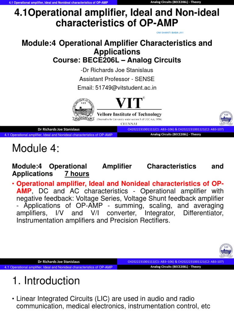 AE_4.1 Operational Amplifiers - Characteristics | PDF | Operational ...