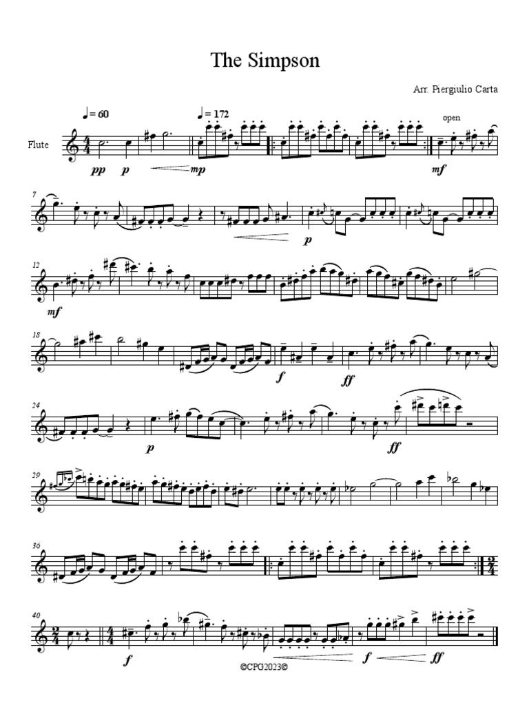 Flute Sheet Music: The Simpson | PDF