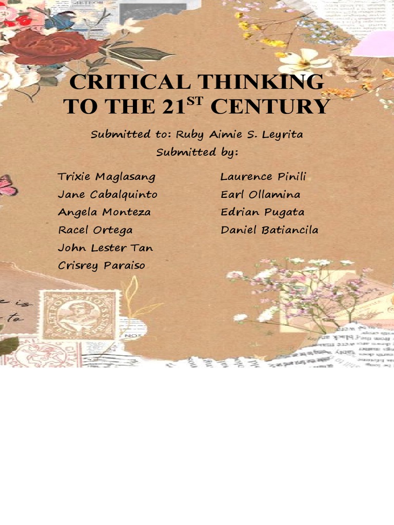 Critical Thinking for 21st Century Skills | PDF | Thought | Critical ...