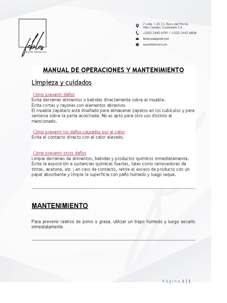 Manual de Operaciones y Mantenimiento Zapatera | PDF Manual de Operaciones y Mantenimiento Zapatera | PDF