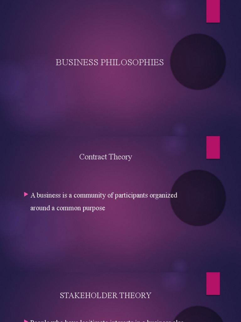 Key Business Philosophies Explained | PDF | Finance & Money Management