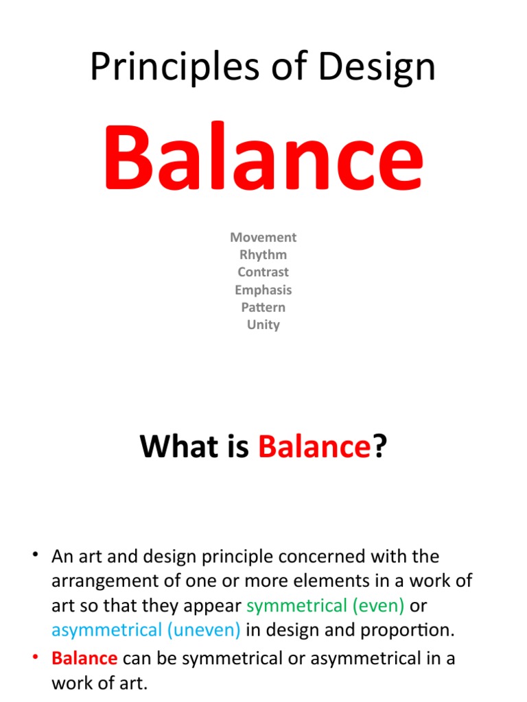 Principles of Design: Balance | PDF