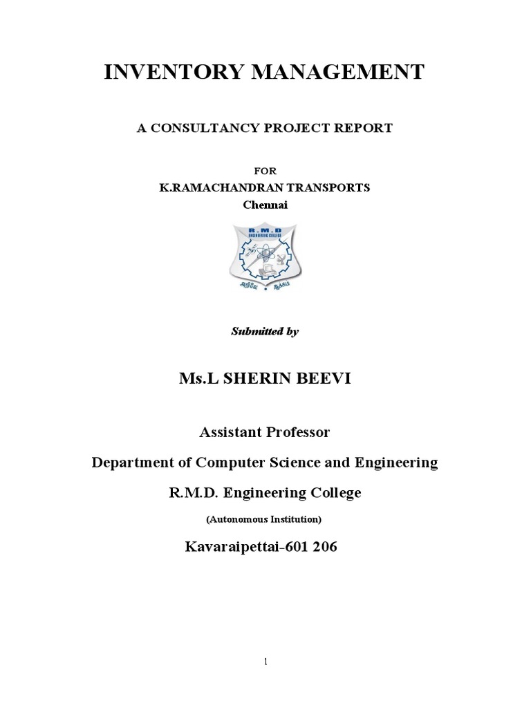 Inventory Management Report | PDF | Inventory | Point Of Sale