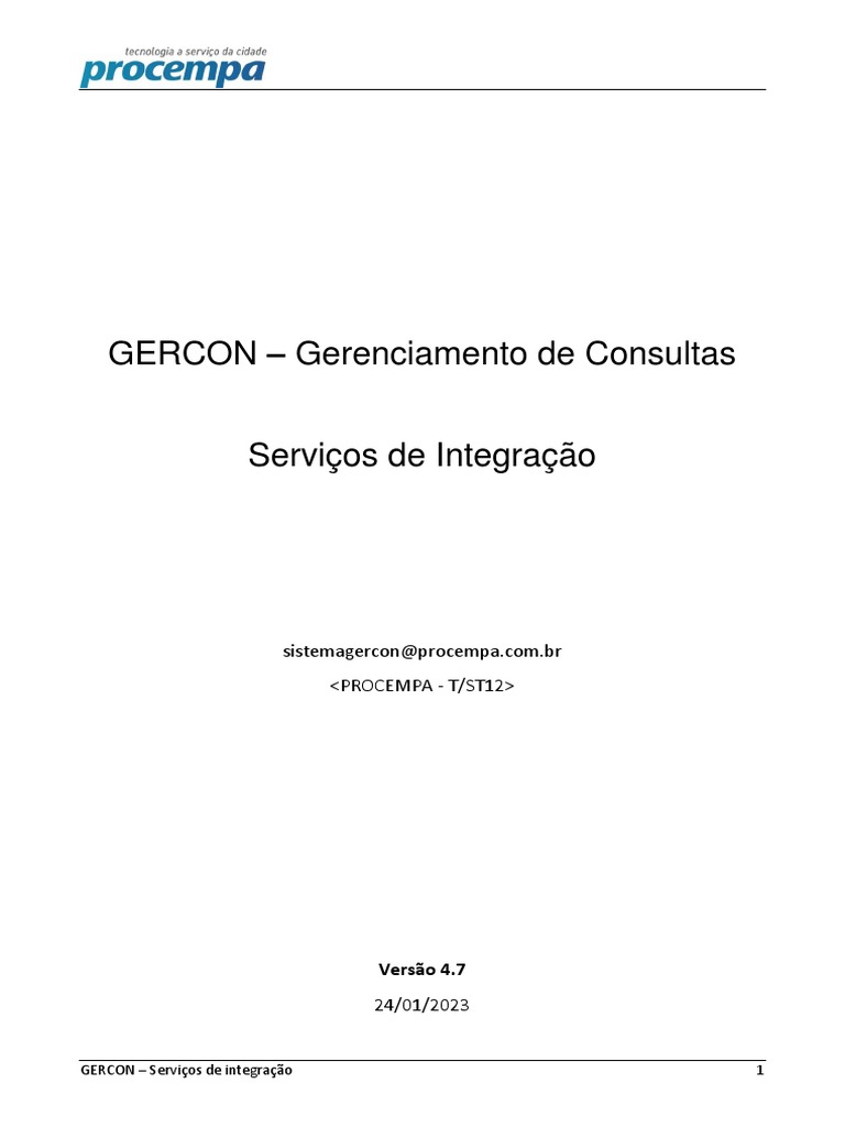GERCON - Layout de Integração | PDF | Json | Informática