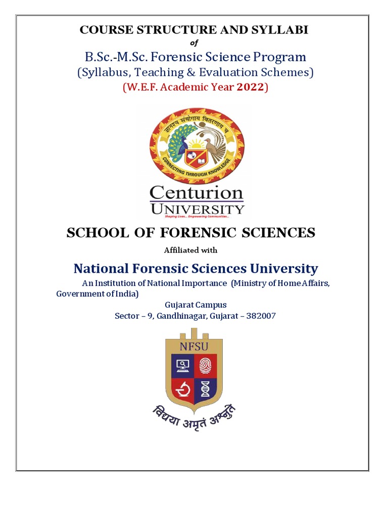 B.sc. M.sc. Forensic Science Syllabus - 2022 | PDF | Gases | Crime Scene