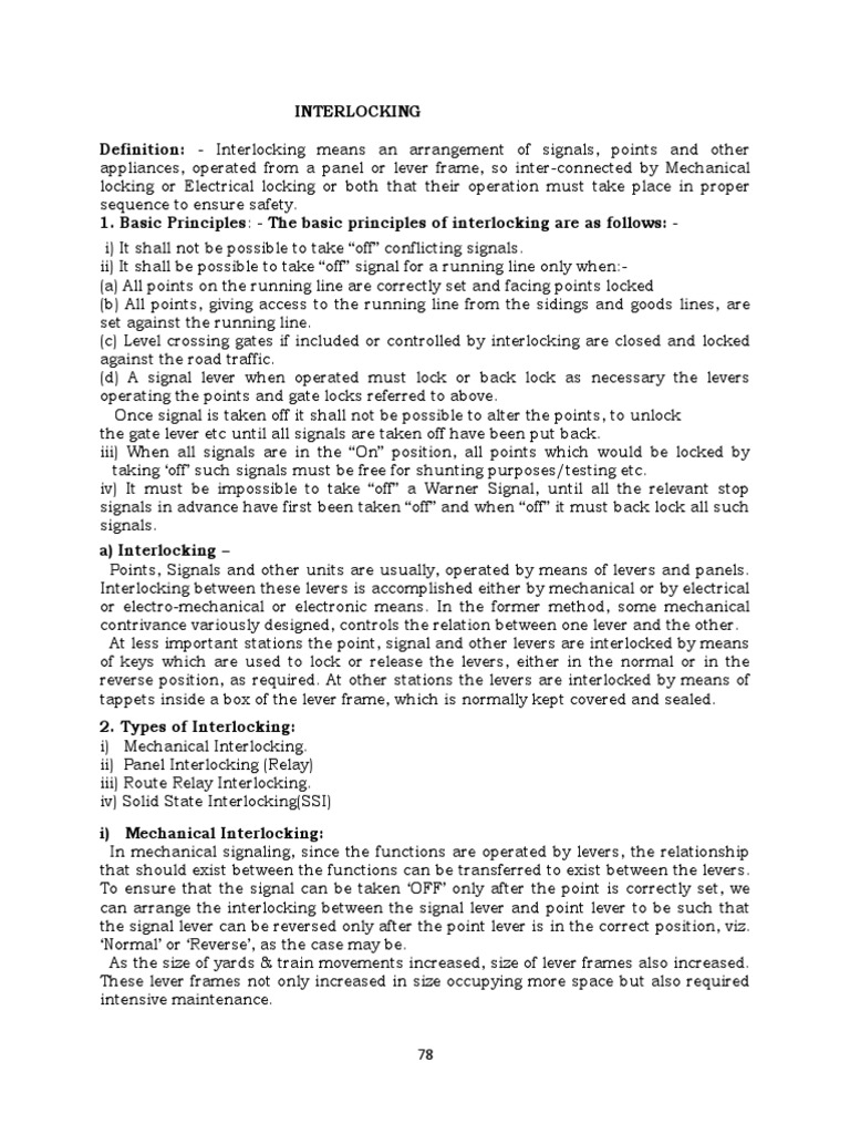 Types and Standards of Railway Interlocking | PDF | Transport ...