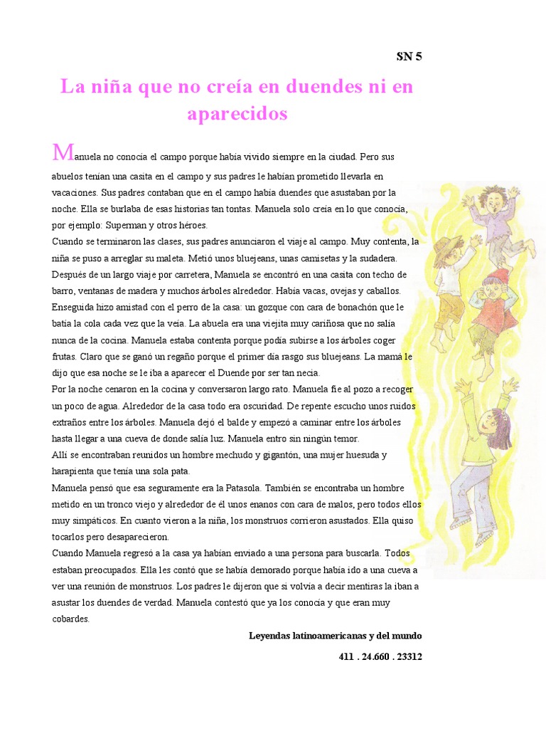 SN5 La Niña Que No Creía en Duendes Ni Aparecidos | PDF | Poesía | Ficción general