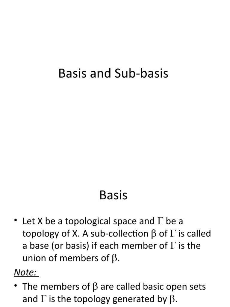Basis and Sub-basis | PDF