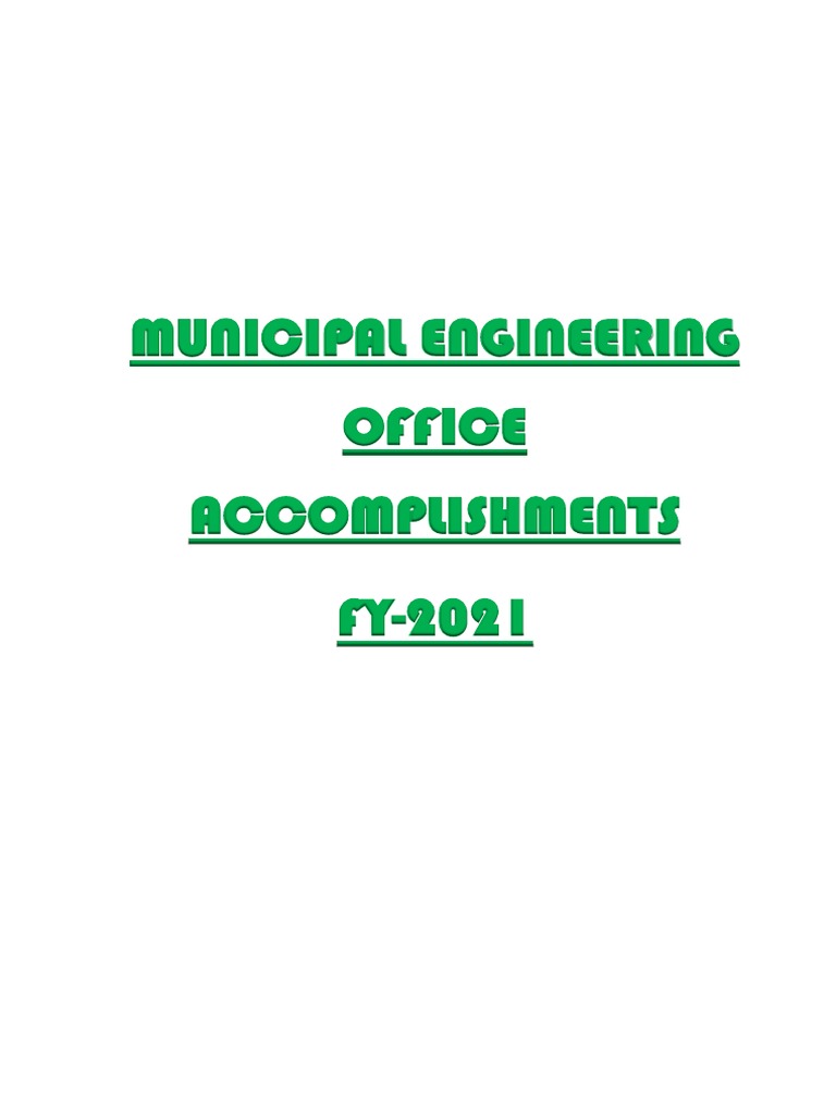 Engineering Accomplishment Report For 2021 | PDF | Infrastructure ...