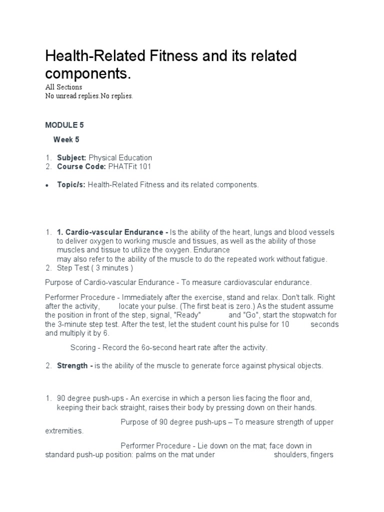 Module 5 (Health Related Fitness) | PDF