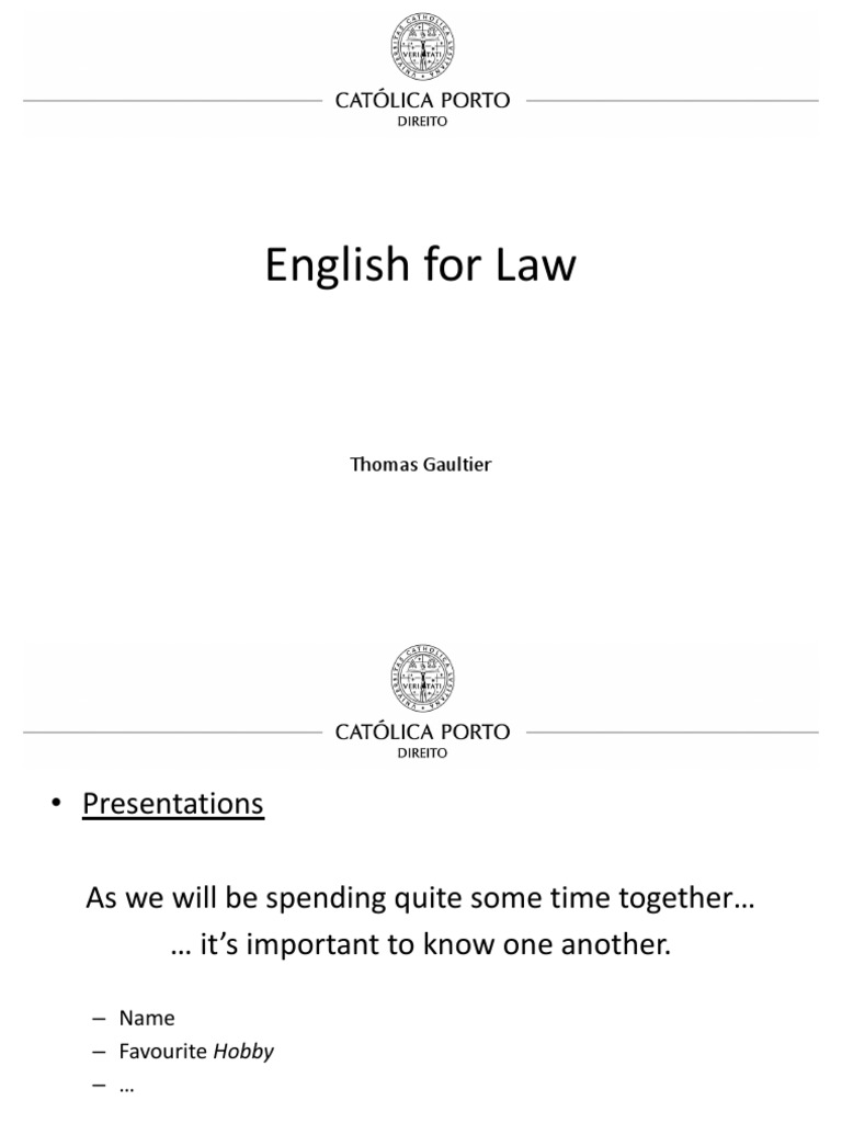 English For Law - Full Slides - Student Version | PDF