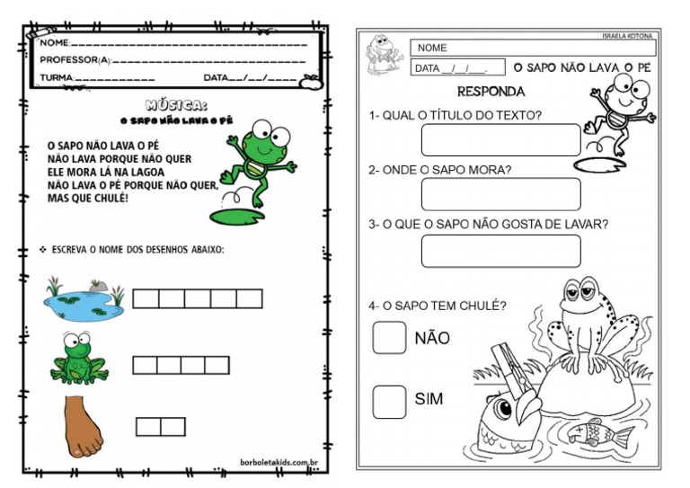 O Sapo Não Lava o Pé Sequencia | PDF