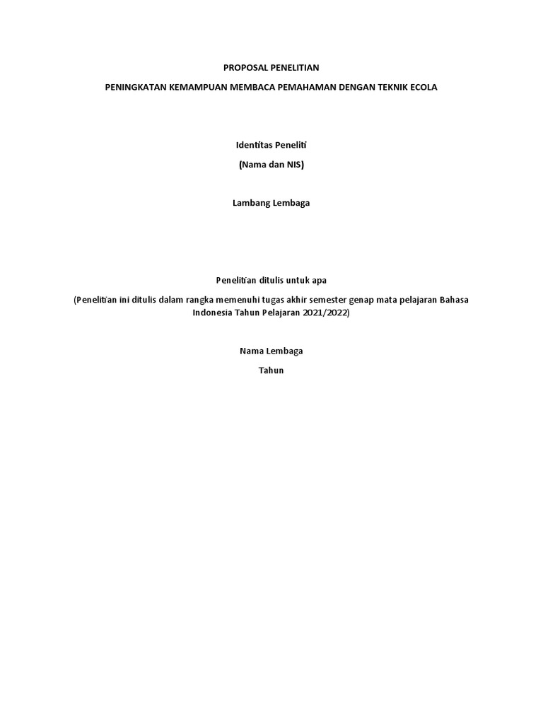 Contoh Proposal Penelitian Bag. Pendahuluan | PDF | Karier ...