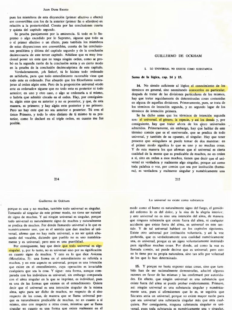 GUILLERMO DE OCKHAM. Suma de La Lógica, 14-16 | PDF