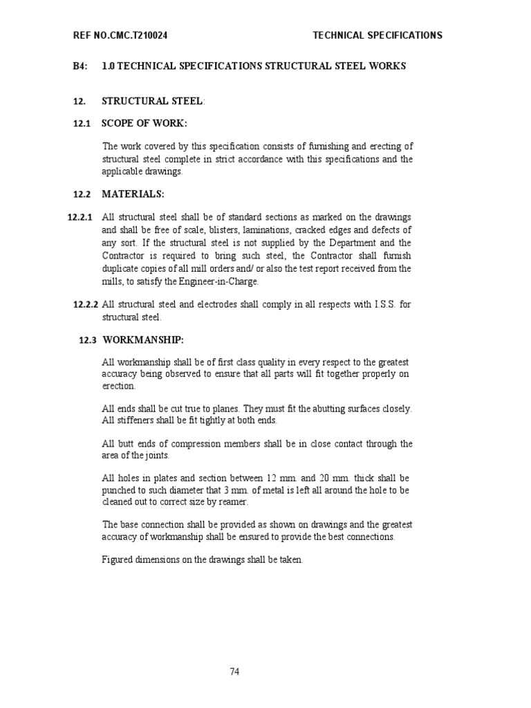 Technical Specifications-Structural Steel Works | PDF