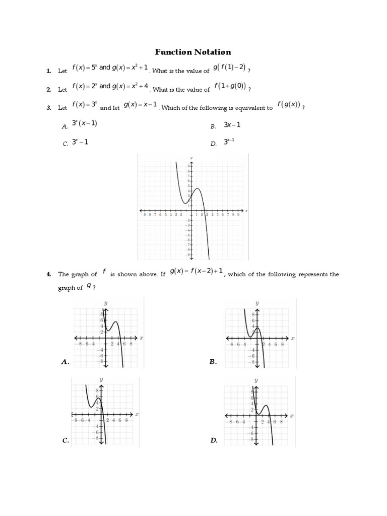 Function Notation | PDF
