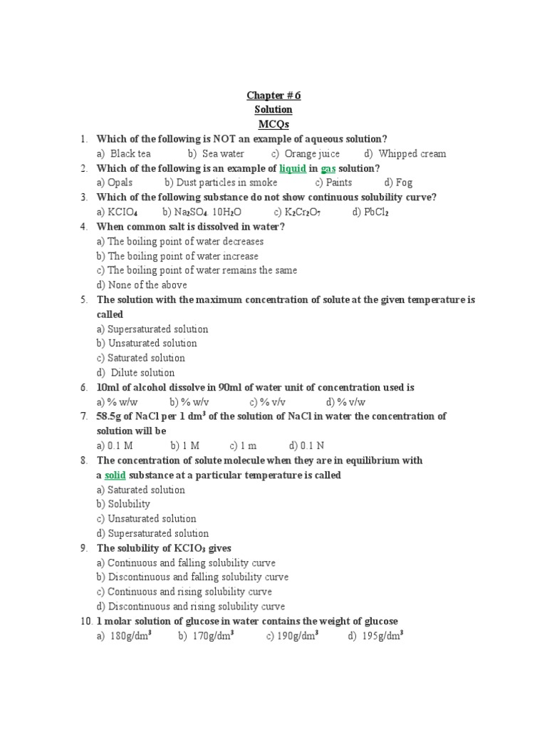 CHP 6 IX - CHM | PDF | Solubility | Physical Chemistry