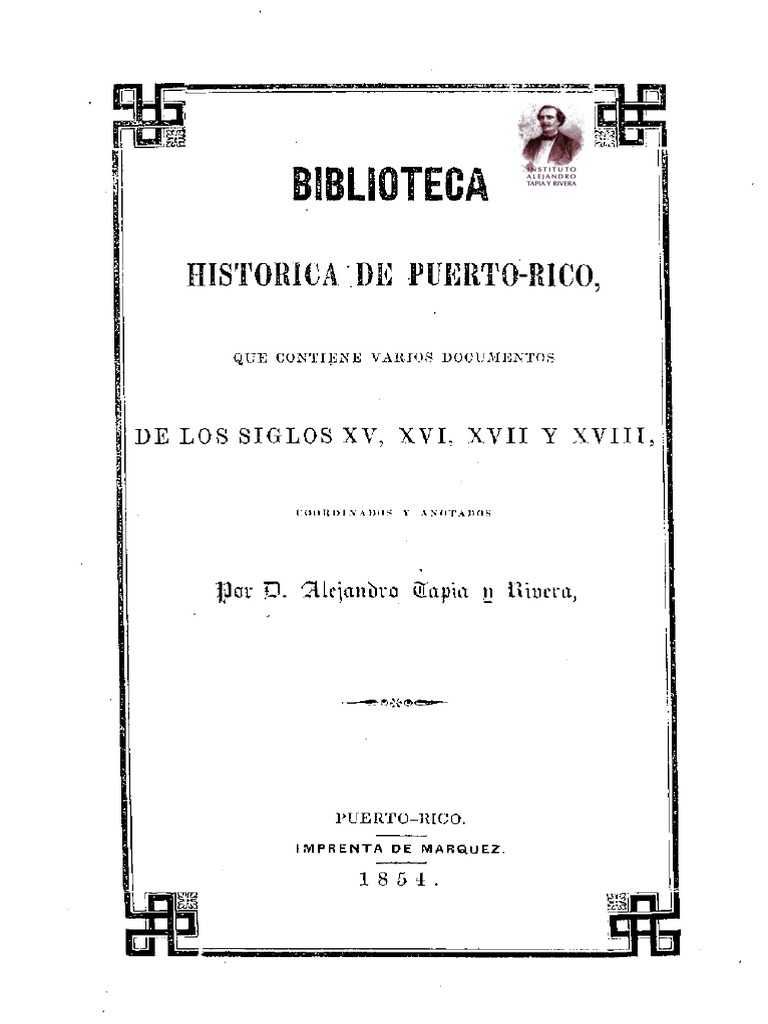 1854 BIBLIOTECA HISTORICA DE Puerto Rico | PDF | Europa
