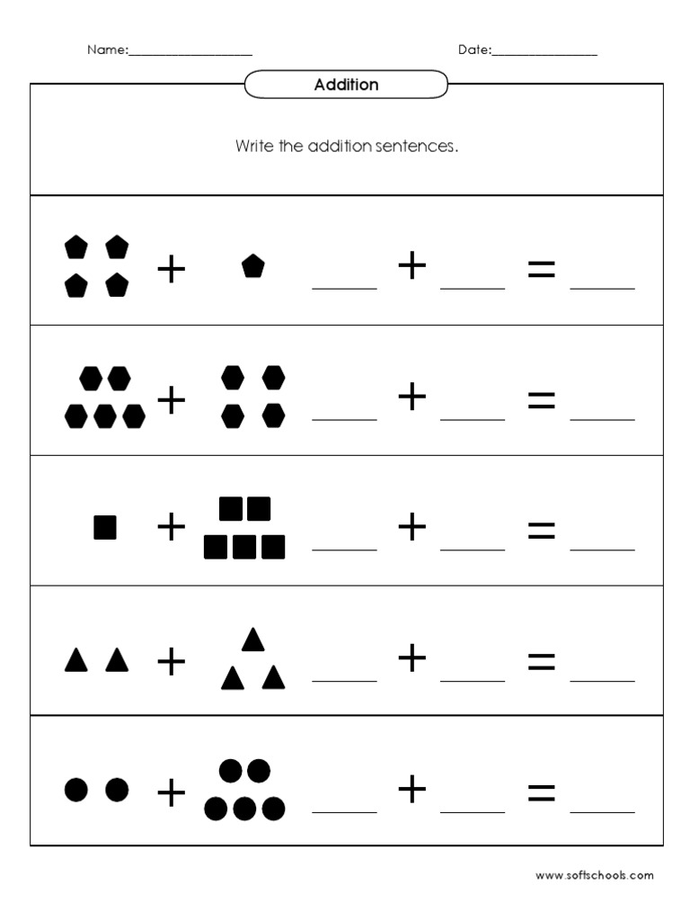 Picture Addition Sentences Worksheet 1 To 5 4 | PDF