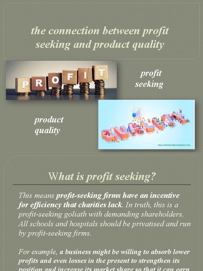 Profit-Seeking and Product Quality Link | PDF | Profit (Economics ...