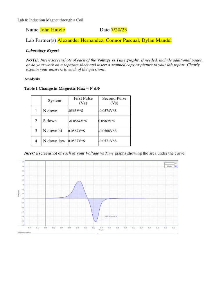 Lab8-Induction Magnet Though A Coil | PDF