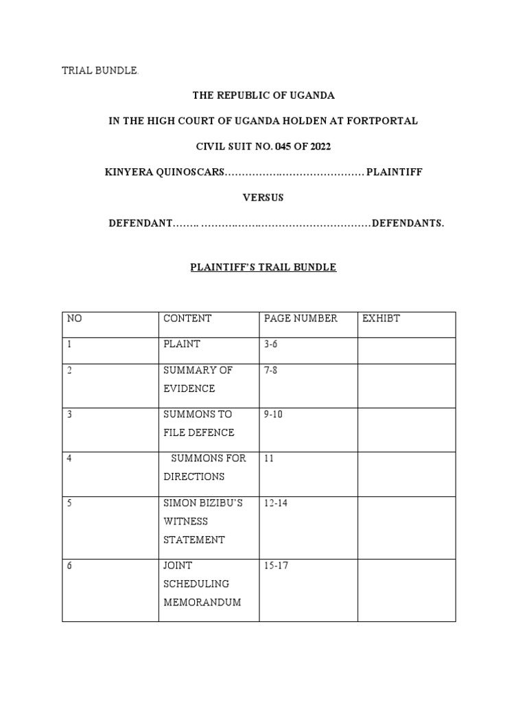 Trial Bundle Firm C3 | PDF | Lawsuit | Separation Of Powers