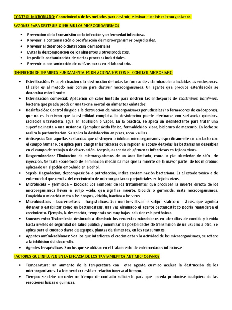 Control Microbiano y Métodos Efectivos | PDF | Esterilización ...