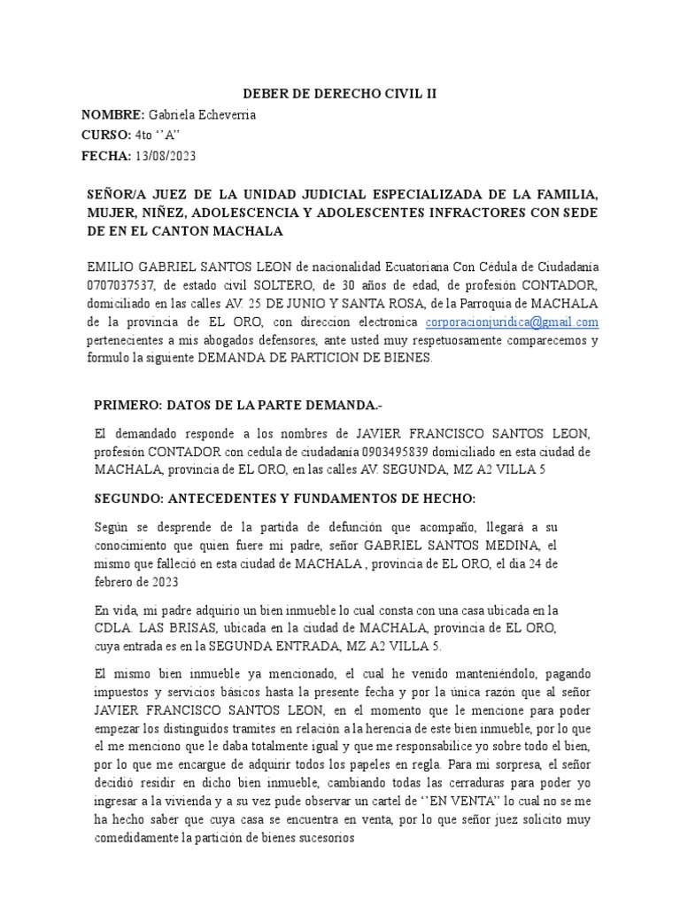 Demanda Civil II 2do Hemi | PDF | Derecho