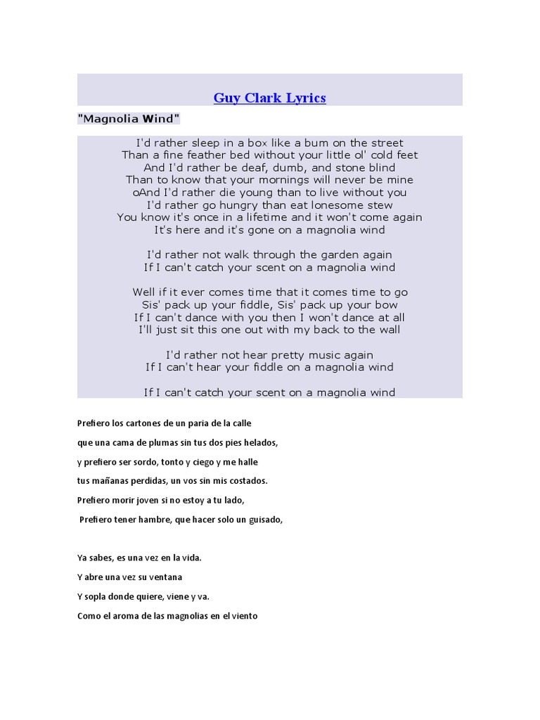 Magnolia Winds | PDF | Poetry