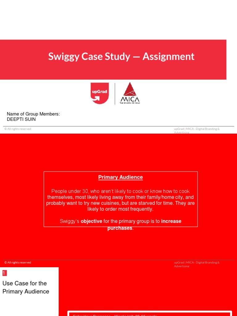 Swiggy Case Study - Solution Template | PDF Swiggy Case Study - Solution Template | PDF