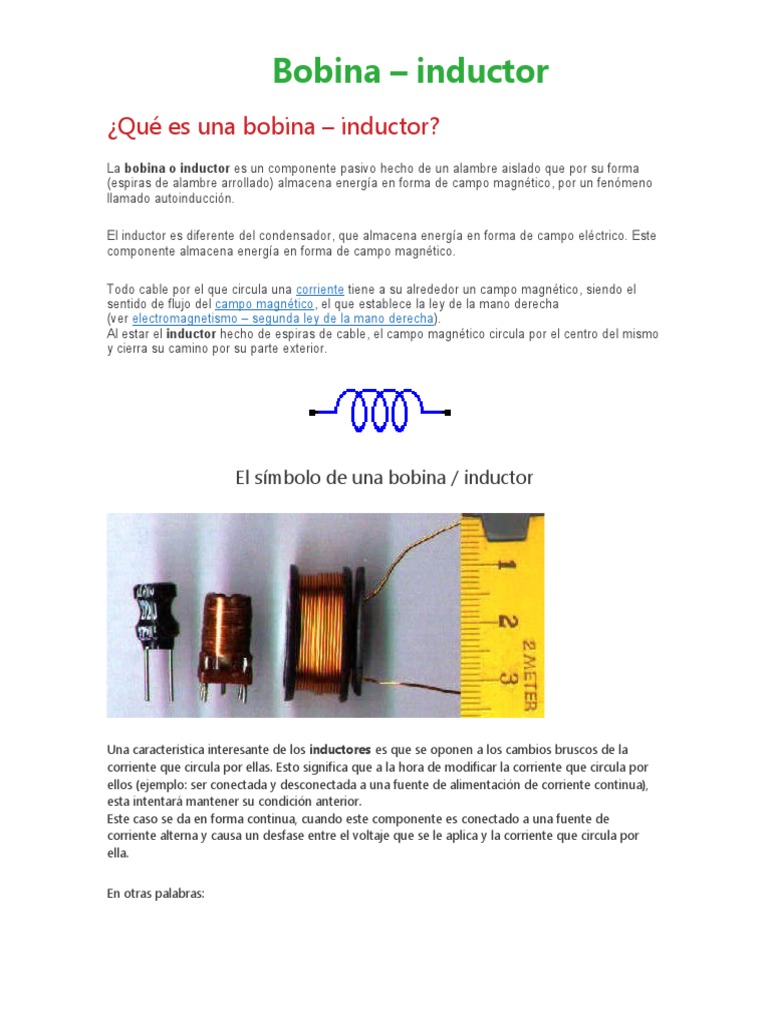 Inductancias | PDF | Inductor | Corriente eléctrica