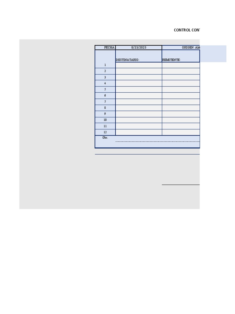 Control Contenido Valija. | PDF