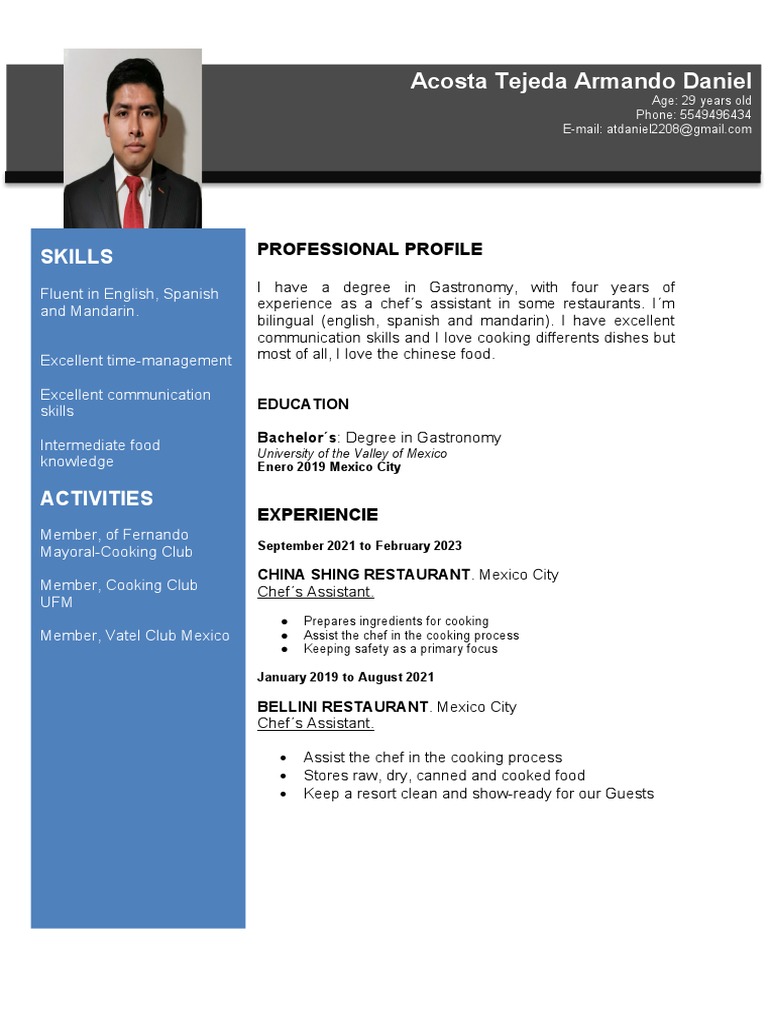 Resume Acosta Tejeda Armando Daniel | PDF