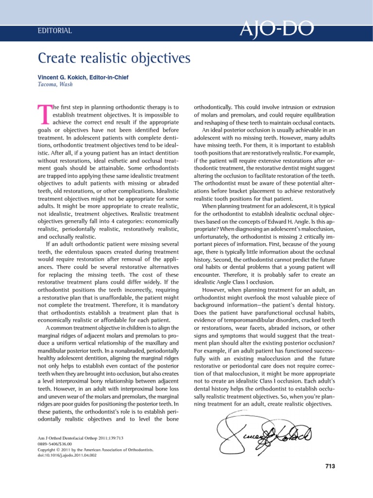 KOKICH Vincent G. Create Realistic Objectives AJODO 2011 | PDF ...
