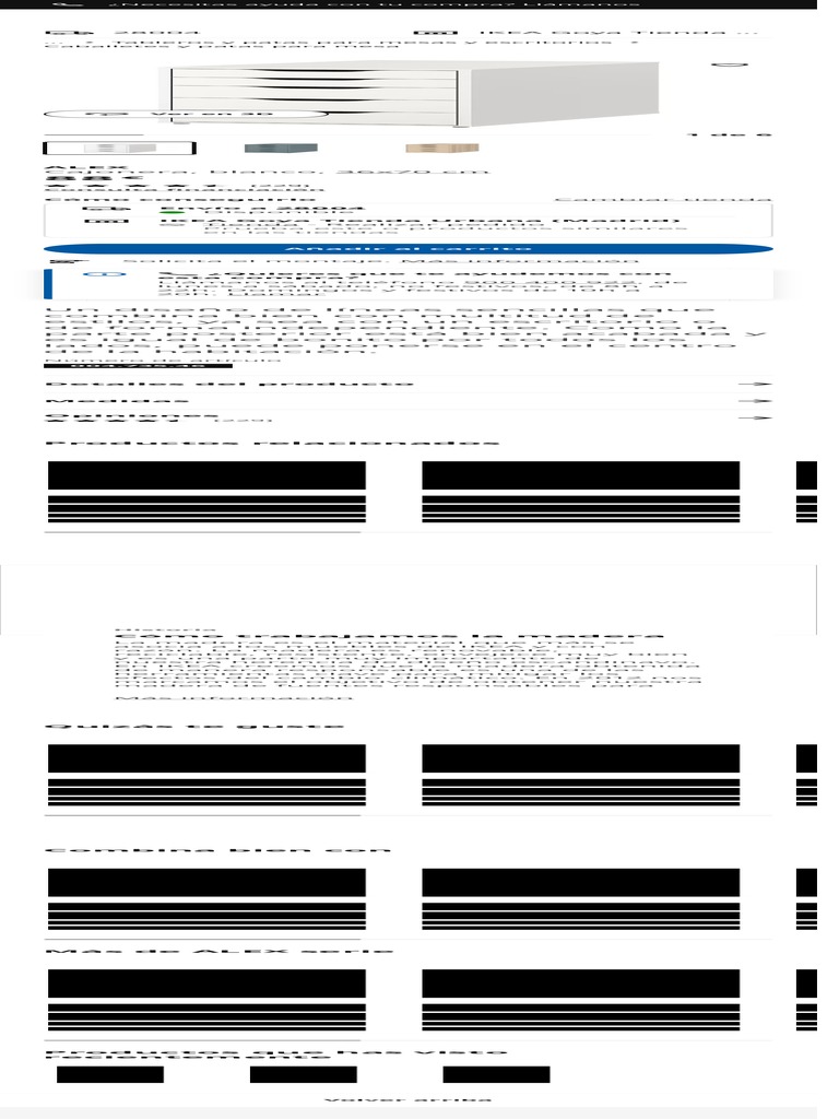 ALEX Cajonera, Blanco, 36x70 CM - IKEA | PDF