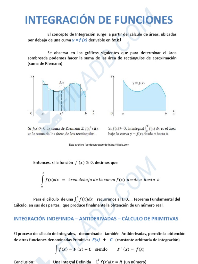 U7 Integrales Definidas e Indefinidas | PDF | Integral | Cálculo