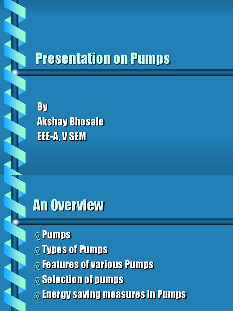 Presentation On Pumps 97-2003 | PDF | Home & Garden
