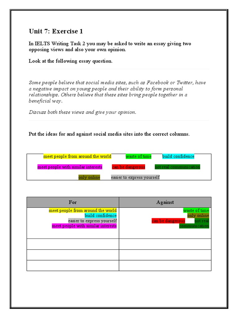 U7 - Writing | PDF | Social Media | Popular Culture & Media Studies