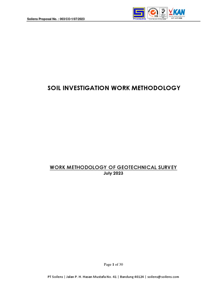 PT SOILENS - Methodology of Geotechnical Survey Works | PDF | Geotechnical Engineering | Applied ...