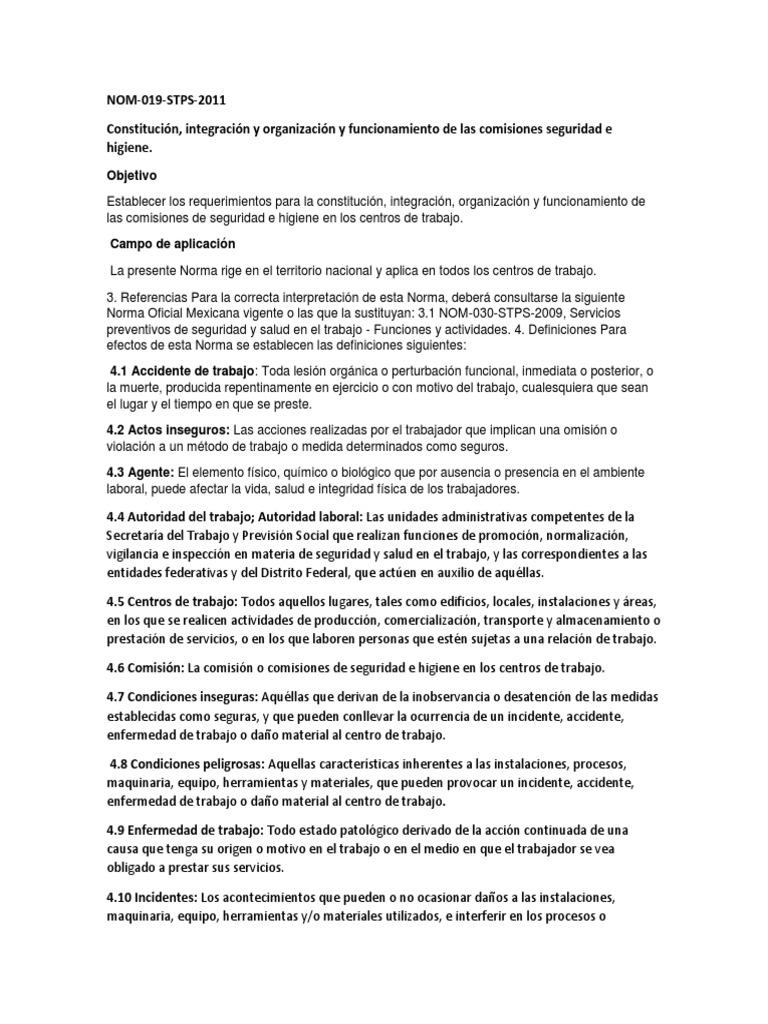 Nom 019 STPS 2011 | PDF | Tecnología